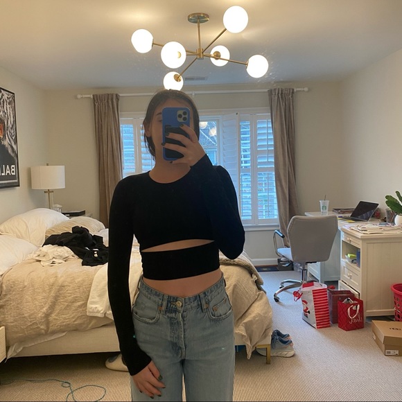 Adika | Tops | Adika Black Cutout Crop Top | Poshmark